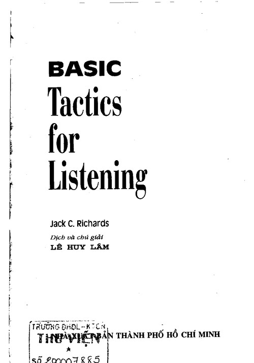 Basic tactics for listening bản dịch tiếng Việt