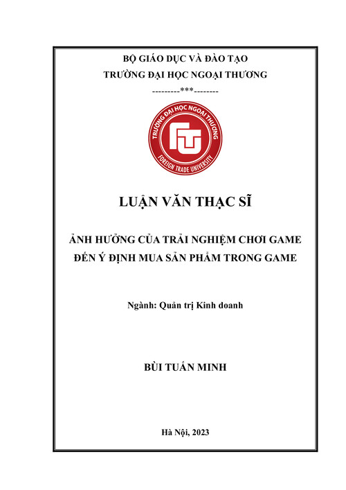 Luận văn thạc sĩ_ Ảnh hưởng của trải nghiệm chơi game đến ý định mua ...