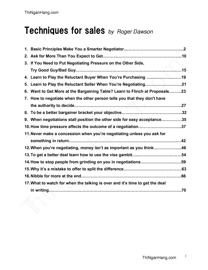 Techniques For Sales K Thu t B n H ng Roger Dawson techniques-for-sales-k-thu-t-b-n-h-ng-roger-dawson