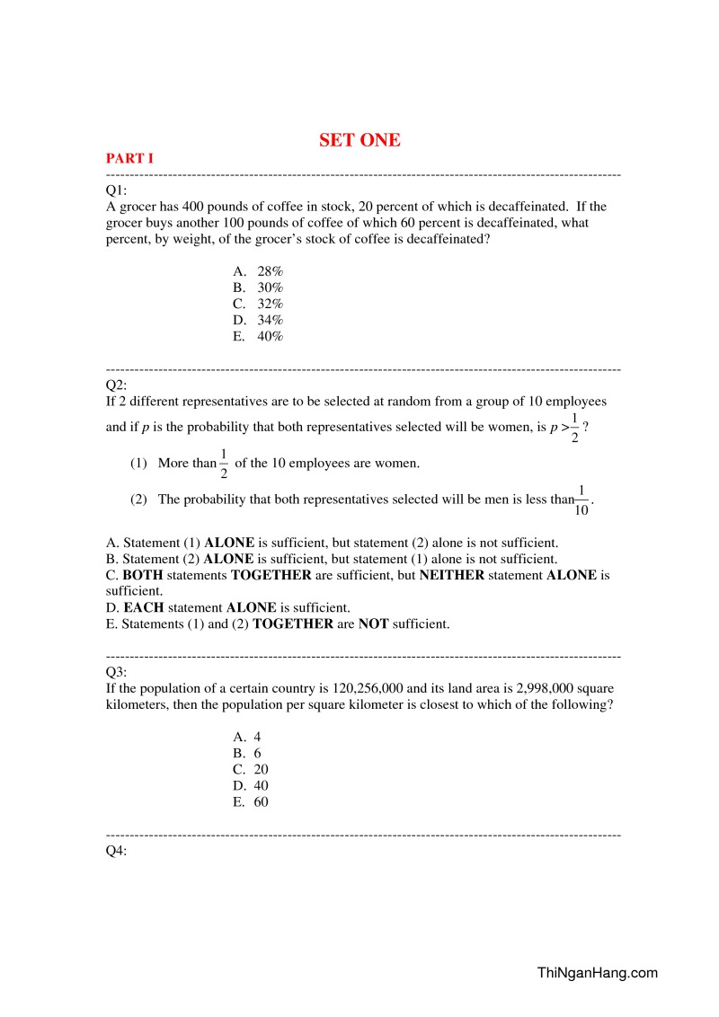 GMAT - Math Section T01-08 (Ôn thi FPT)