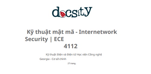 Kỹ thuật mật mã - Internetwork Security
